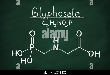 Structural model of glyphosate molecule on the blackboard Stock Photo ...