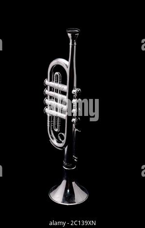 Silver Vintage Toy Trumpet Stock Photo - Alamy