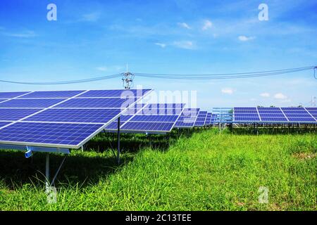 Solar module panels with green grass isolated on white background with ...