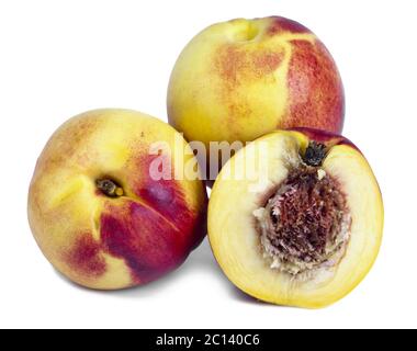 Many nectarines isolated on the white background Stock Photo - Alamy