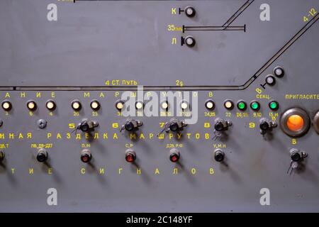 Railway route control panel Stock Photo - Alamy