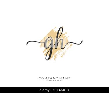 GH Initial Letter handwriting logo hand drawn template vector, logo for ...