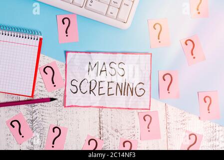 Handwriting text writing Mass Screening. Conceptual photo health ...