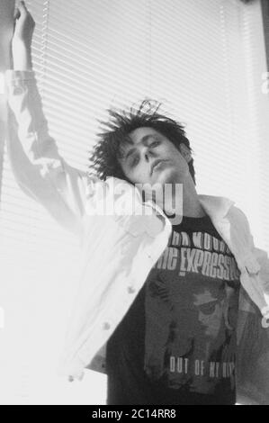 John Moore at a photoshoot at Polydor Records. London, April 26, 1989 ...