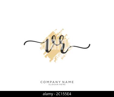 VR Initial Letter handwriting logo hand drawn template vector, logo for ...