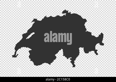 Switzerland map with gray tone on white background,illustration ...