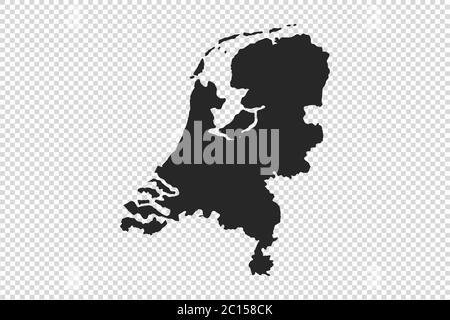 Netherlands map with gray tone on white background,illustration ...