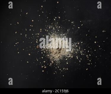 Sprinkled flour over background Stock Photo - Alamy