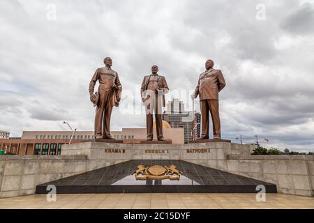 Three Dikgosi (tribal chiefs) Monument, central business district ...