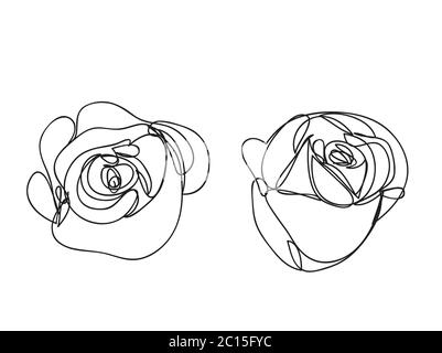 Rose flower ,line drawing style, art design Stock Vector Image & Art ...