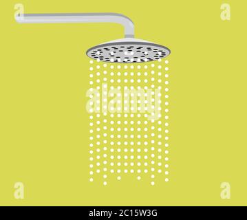 Metal shower head, illustration, vector on a white background Stock ...