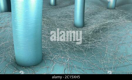 Microscopic close-up of a fungal infection of the upper skin layer ...