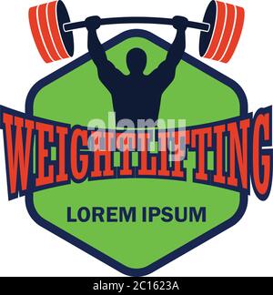 weight lifting logo with text space for your slogan / tag line, vector ...