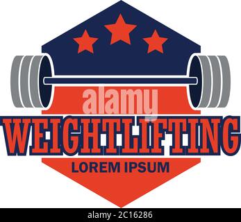 weight lifting logo with text space for your slogan / tag line, vector ...