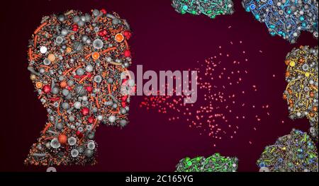 Droplet transmission of pathogens, illustration Stock Photo - Alamy