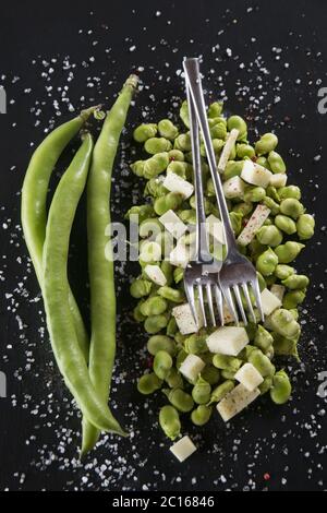 Pods with cheese Stock Photo - Alamy