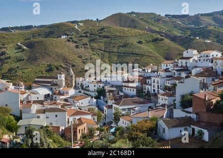 Village of El Borge in the Axarquia mountains. Malaga province ...