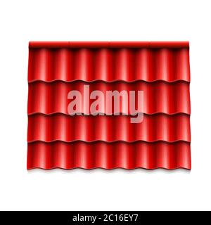 Modern roof coverings. Corrugated roof tile. Vector illustration ...