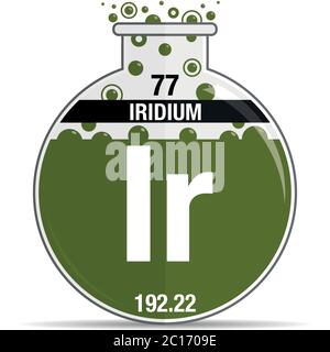 Iridium symbol. Element number 77 of the Periodic Table of the Elements - Chemistry - Square ...
