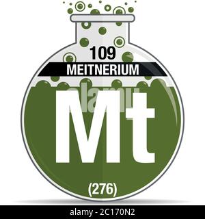 Meitnerium symbol. Element number 109 of the Periodic Table of the ...