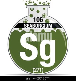 Seaborgium Symbol. Element number 106 of the Periodic Table of the ...