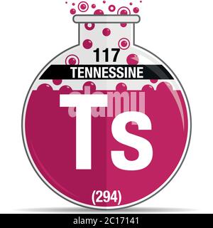 Tennessine symbol. Element number 117 of the Periodic Table of the ...