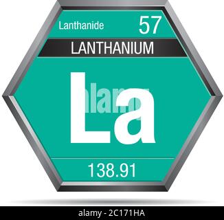 Lanthanium symbol. Element number 57 of the Periodic Table of the ...