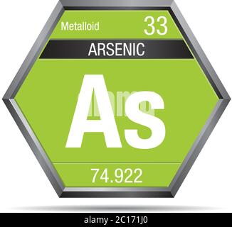 Arsenic symbol. Element number 33 of the Periodic Table of the Elements ...