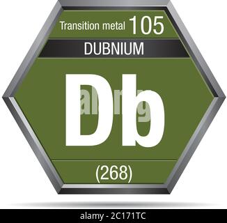 Dubnium symbol. Element number 105 of the Periodic Table of the ...