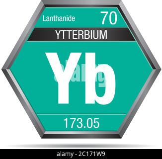 Ytterbium symbol. Element number 70 of the Periodic Table of the ...