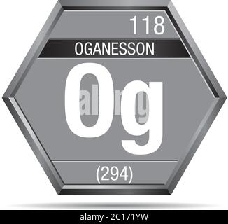 Oganesson symbol. Element number 118 of the Periodic Table of the ...