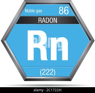 Radon symbol. Element number 86 of the Periodic Table of the Elements ...
