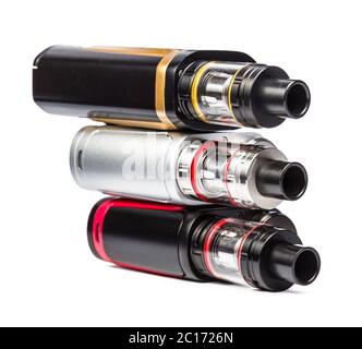electronic cigarettes collection isolated on white Stock Photo - Alamy