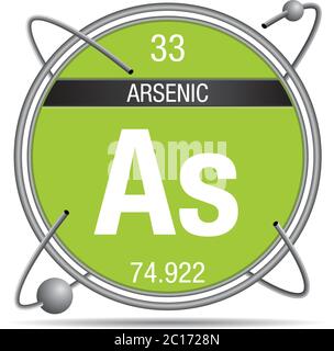 Arsenic symbol. Element number 33 of the Periodic Table of the Elements ...