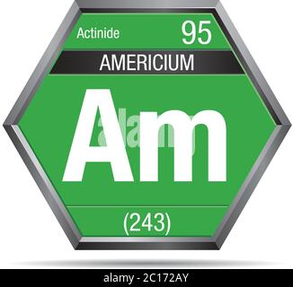 Americium symbol. Element number 95 of the Periodic Table of the ...