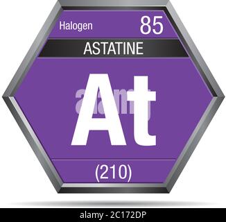 Astatine symbol. Element number 85 of the Periodic Table of the ...