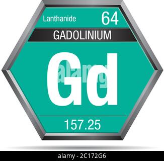 Gadolinium symbol. Element number 64 of the Periodic Table of the ...