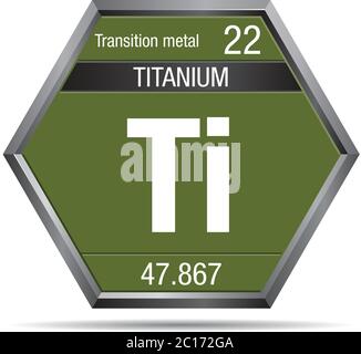 Titanium symbol. Element number 22 of the Periodic Table of the ...