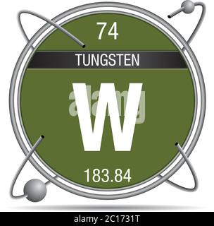 Tungsten chemical element. Chemical symbol with atomic number and ...