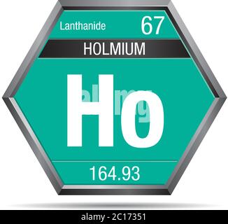 Holmium symbol. Element number 67 of the Periodic Table of the Elements ...