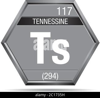 Tennessine symbol. Element number 117 of the Periodic Table of the ...