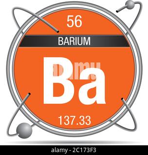 Barium symbol. Element number 56 of the Periodic Table of the Elements ...