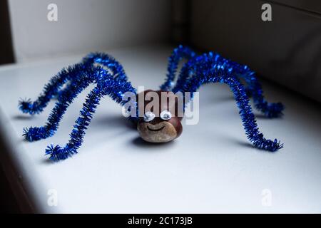 Spider made from chestnut. Slovakia Stock Photo - Alamy