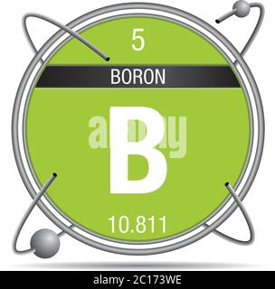 Boron symbol. Element number 5 of the Periodic Table of the Elements ...