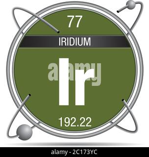 Iridium symbol. Element number 77 of the Periodic Table of the Elements - Chemistry - Black ...