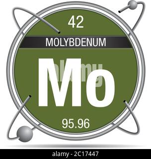 Molybdenum symbol. Element number 42 of the Periodic Table of the ...