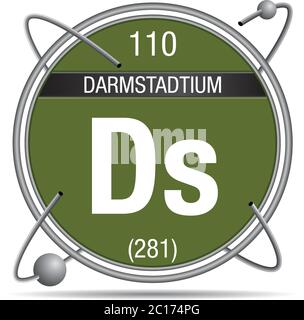 Darmstadtium symbol. Element number 110 of the Periodic Table of the ...