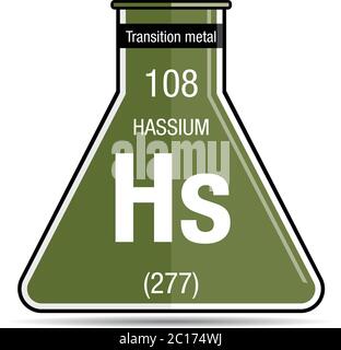 Hassium symbol. Element number 108 of the Periodic Table of the ...