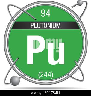 Plutonium symbol. Chemical element of the periodic table. Vector stock ...