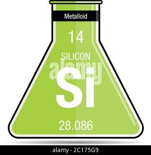 Silicon symbol. Element number 14 of the Periodic Table of the Elements ...